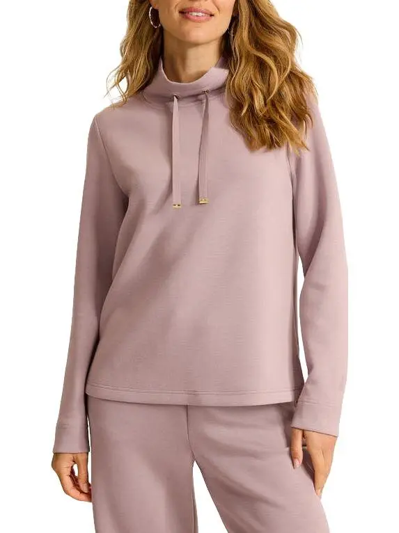 Tommy Bahama Palm Voyage Mock Neck Sweatshirt - Lavender Fog