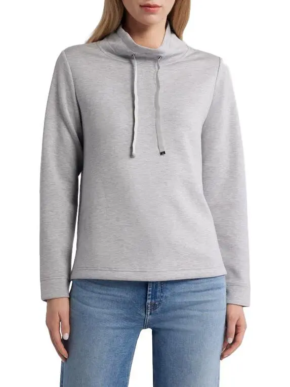 Tommy Bahama Palm Voyage Mock Neck Sweatshirt - Pearl Grey Heather