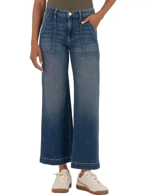 Kut From The Kloth High-waist Wide-leg Jeans - Reflective