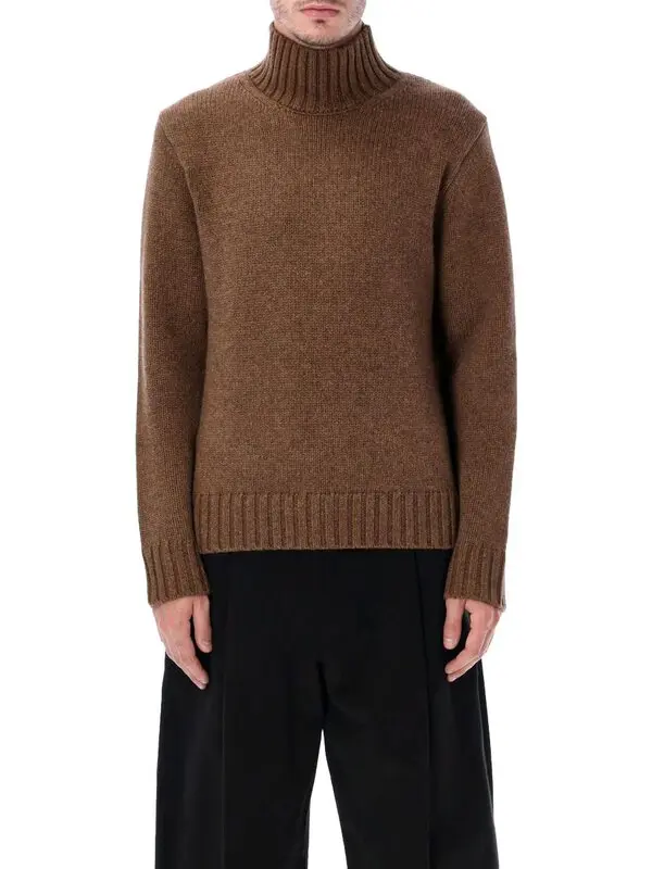 Studio Nicholson Loris Yak And Merino Wool High-neck Knit - Brown