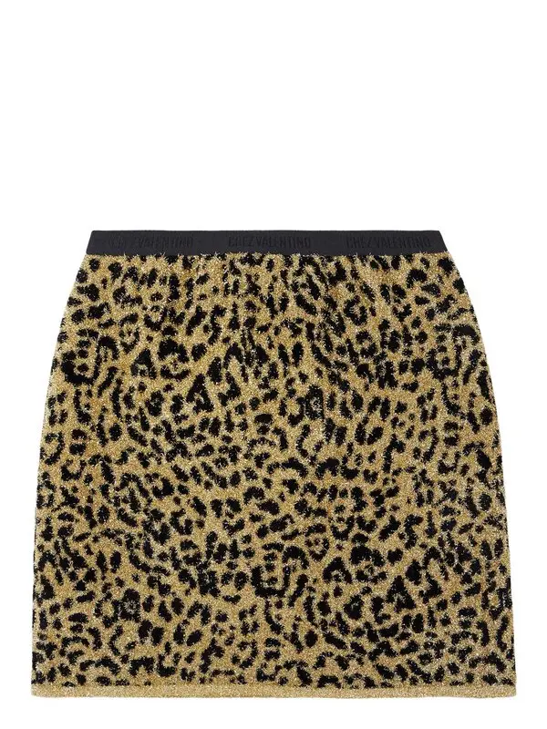 Valentino Garavani Leopard-jacquard Lurex Mini Skirt - Animal Print