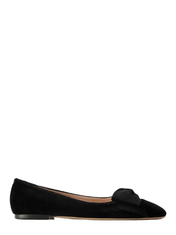 Valentino Garavani Bowow Cutout Velvet Ballet Flats - Black