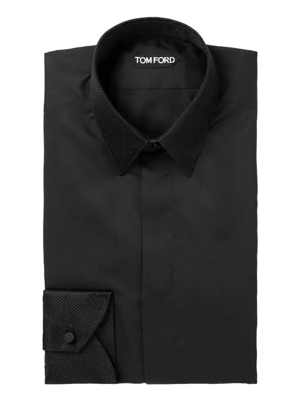 TOM FORD Serge Cotton And Silk-blend Shirt - Black