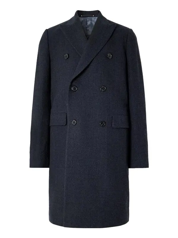 Paul Smith Slim-fit Double-breasted Woven Overcoat - Blue