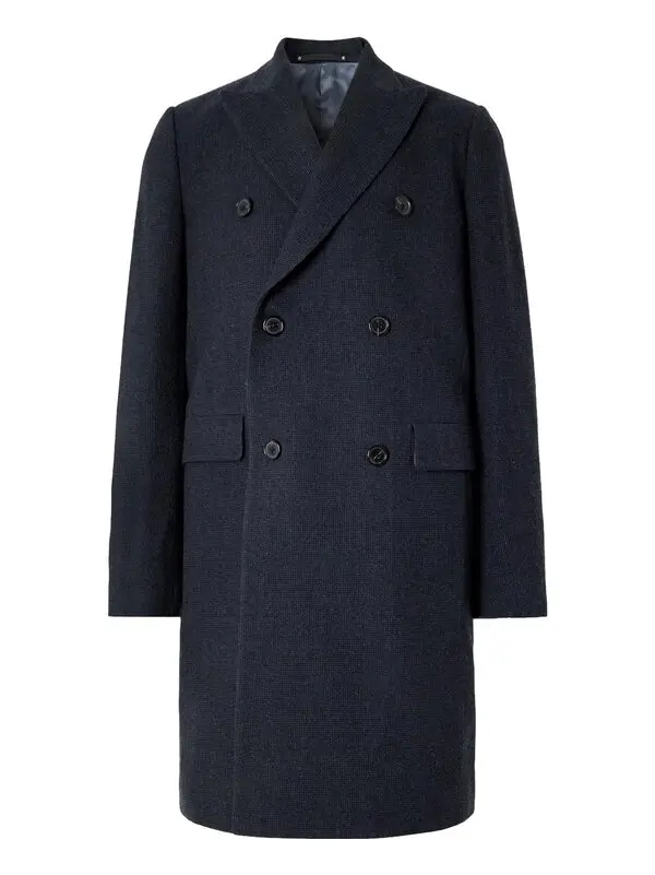 Paul Smith Slim-fit Double-breasted Woven Overcoat - Blue