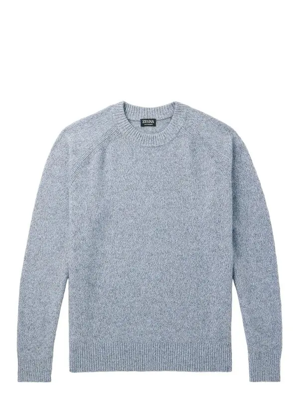 Zegna Cashmere-blend Crewneck Sweater - Blue