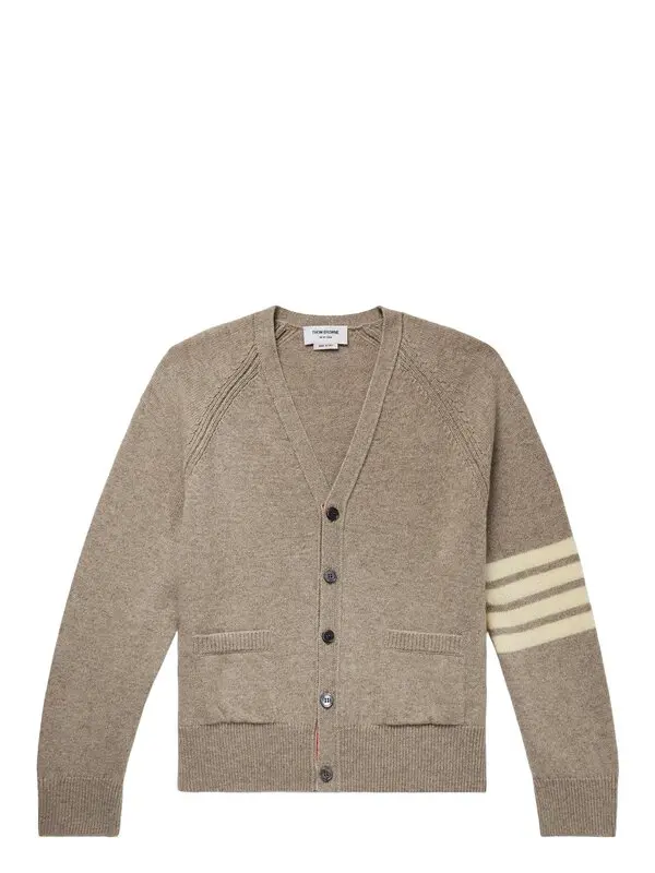Thom Browne Striped Wool Cardigan - Brown