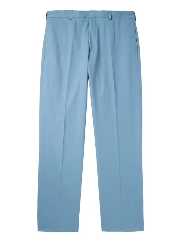 Paul Smith Straight-leg Cotton-blend Twill Trousers - Blue