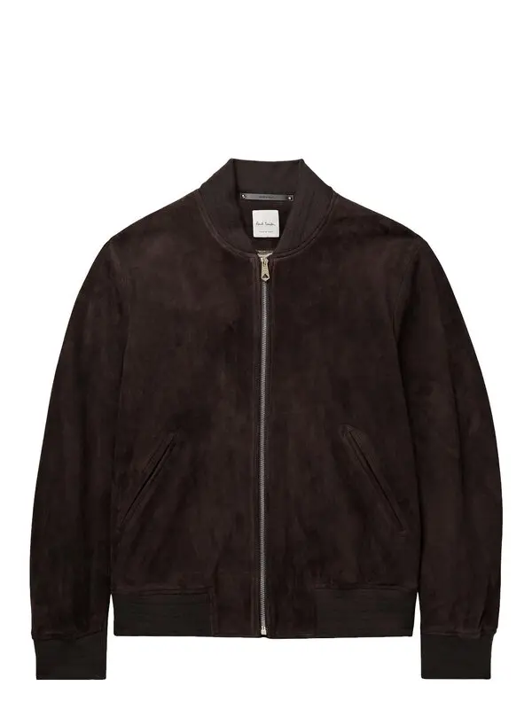 Paul Smith Suede Bomber Jacket - Brown