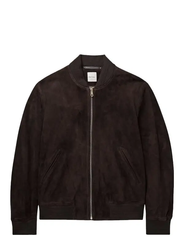 Paul Smith Suede Bomber Jacket - Brown