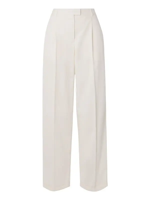 THE ROW Neriah Cotton And Cashmere-blend Pants - White