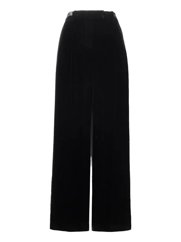 Alexander McQueen Velvet Straight-leg Pants - Black