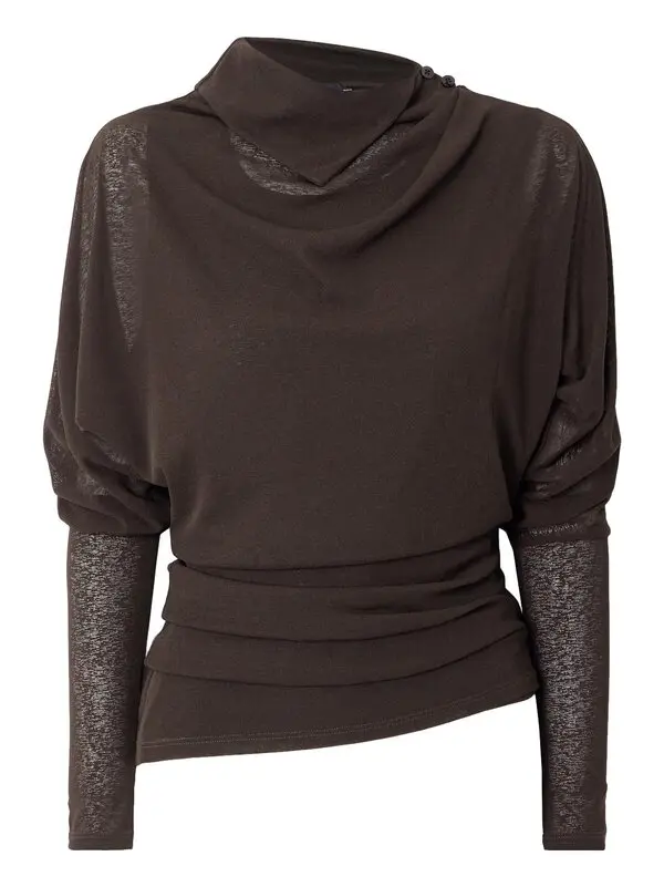Proenza Schouler Golda Draped Jersey Top - Brown