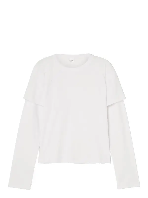 LESET Margo Layered Cotton-jersey T-shirt - White