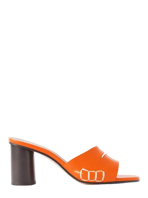 JW Anderson Loafer Leather Mules - Orange