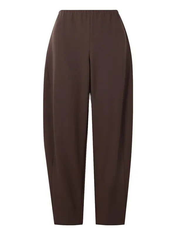 LA LIGNE Colby Recycled-crepe Barrel-leg Pants - Brown