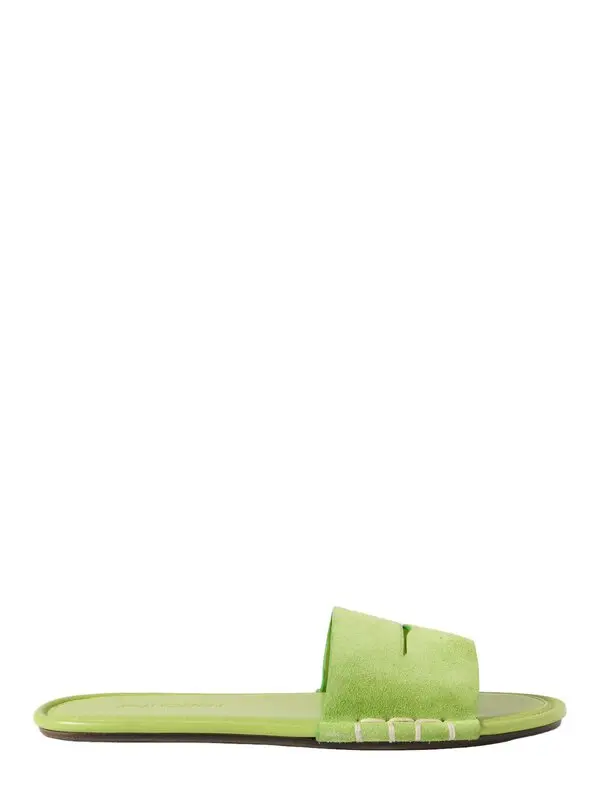 JW Anderson Loafer Suede Slides - Green