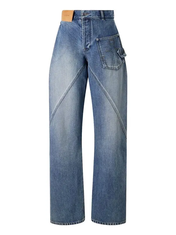 JW Anderson Twisted Asymmetric High-rise Jeans - Blue