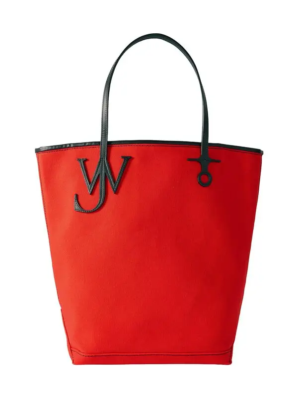 JW Anderson Anchor Leather-trimmed Canvas Tote - Red
