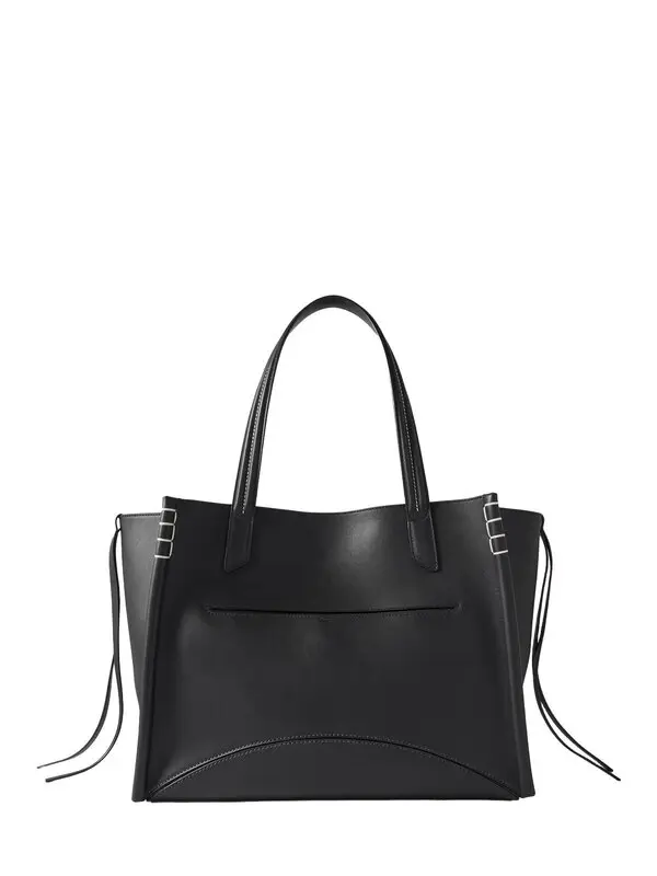 JW Anderson Loafer Cabas Leather Shoulder Bag - Black