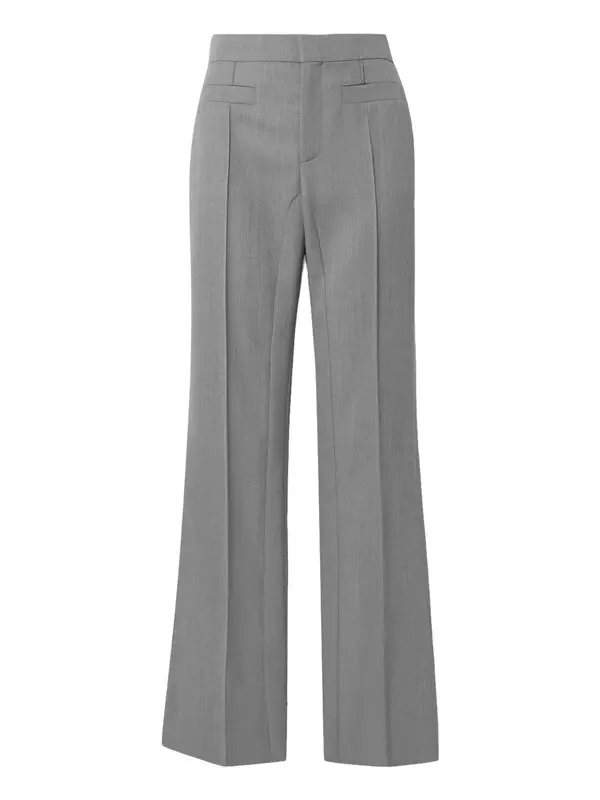 Chloé Wool Flared Slim-fit Trousers - Gray