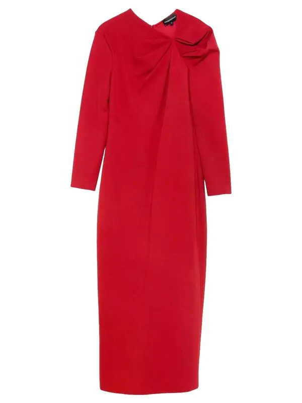 Emporio Armani Draped Midi Dress - Red