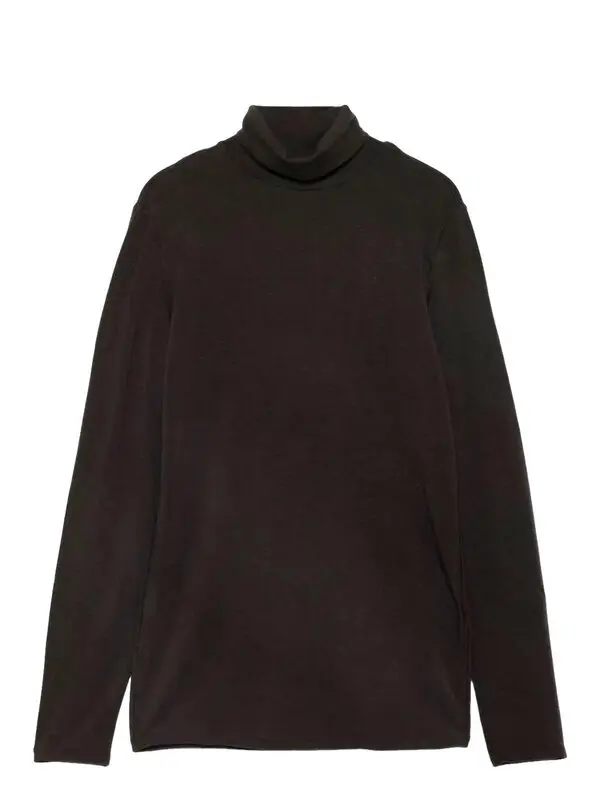 AMOMENTO Roll-neck Top - Brown