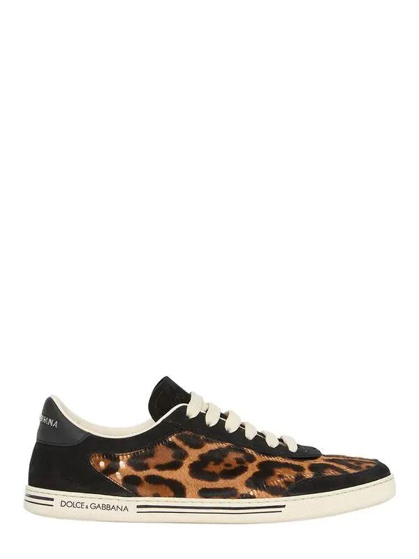 Dolce & Gabbana Calf Hair And Suede Low-top Sneakers - Leopard