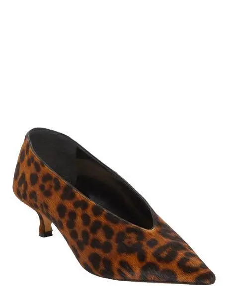 Le Monde Beryl Babouche Calf Hair Kitten Heel Pumps - Leopard