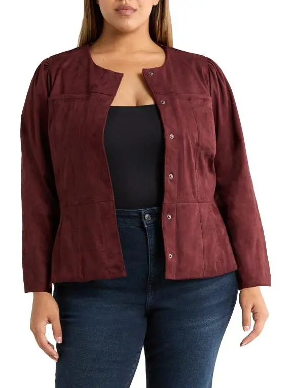Wit & Wisdom Peplum Jacket - Oxblood