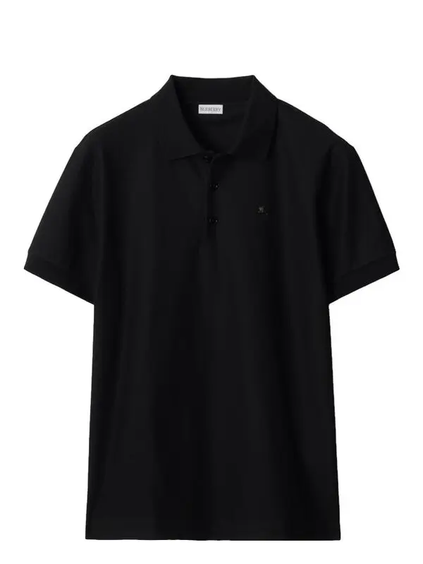 Burberry Metal Ekd Cotton Polo Shirt - Black