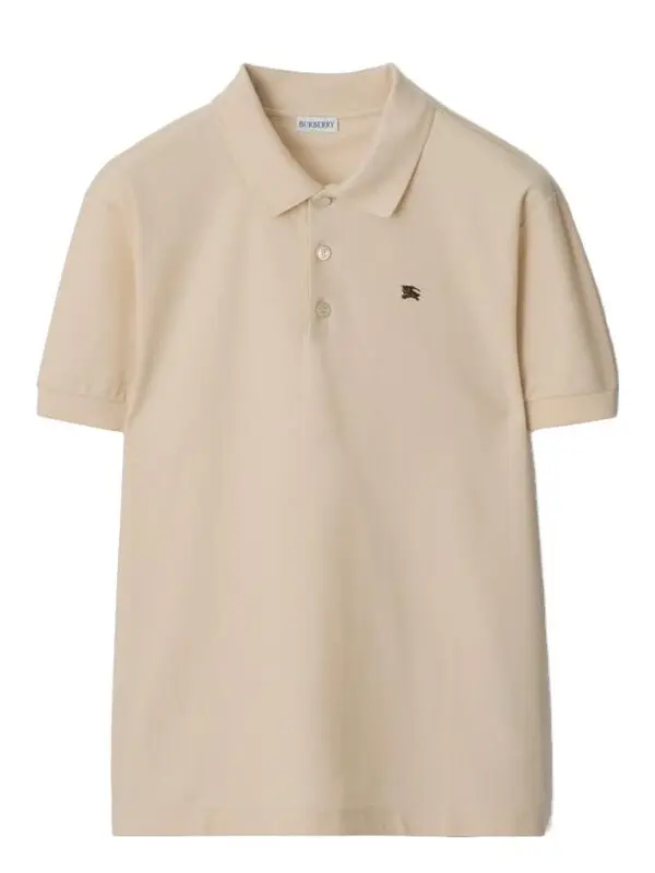 Burberry Metal Ekd Cotton Polo Shirt - Clam Beige
