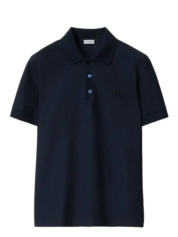 Burberry Metal Ekd Cotton Polo Shirt - Navy