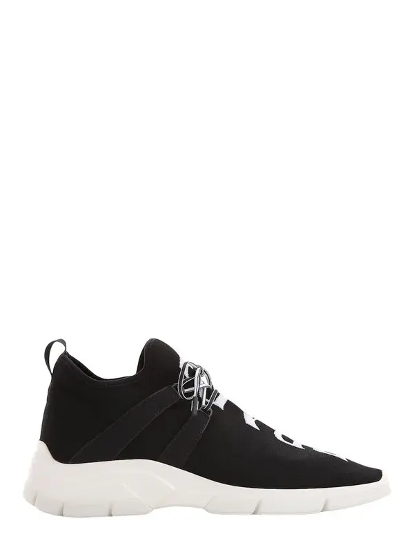 Prada Knit Fabric Sneakers - Black/white