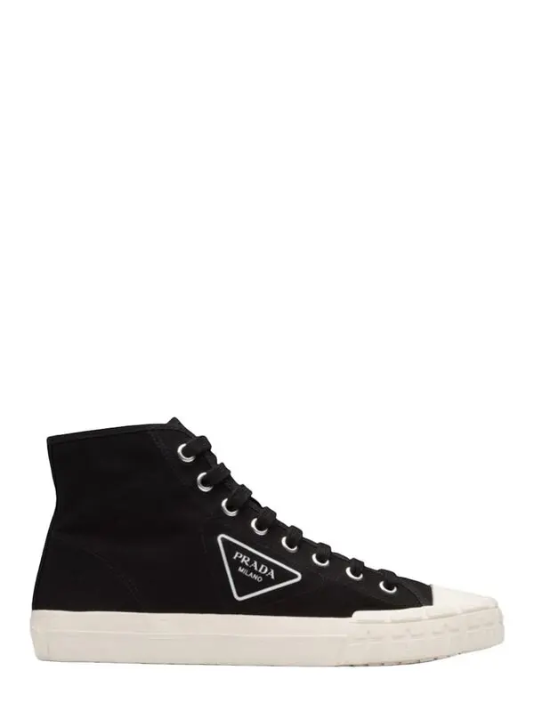 Prada Wheel Vulc High-top Sneakers - Black/ivory