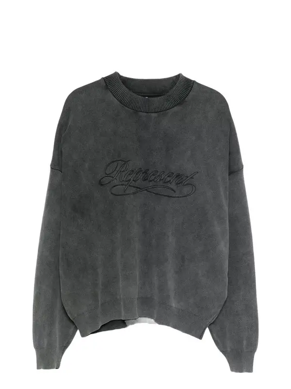 REPRESENT Logo-embroidered Sweatshirt - Grey