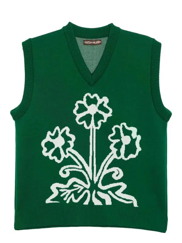 CHATEAU ORLANDO Floral-print Vest - Green