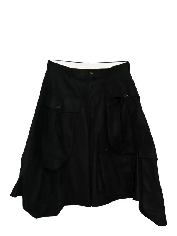 Comme Des Garçons Asymmetric Hem Shorts - Black