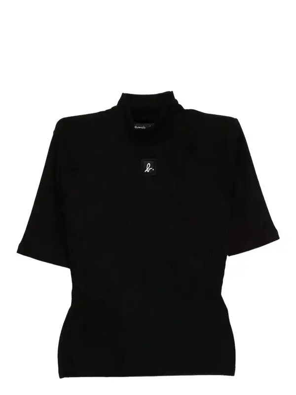 AGNÈS B. Logo-patch Top - Black