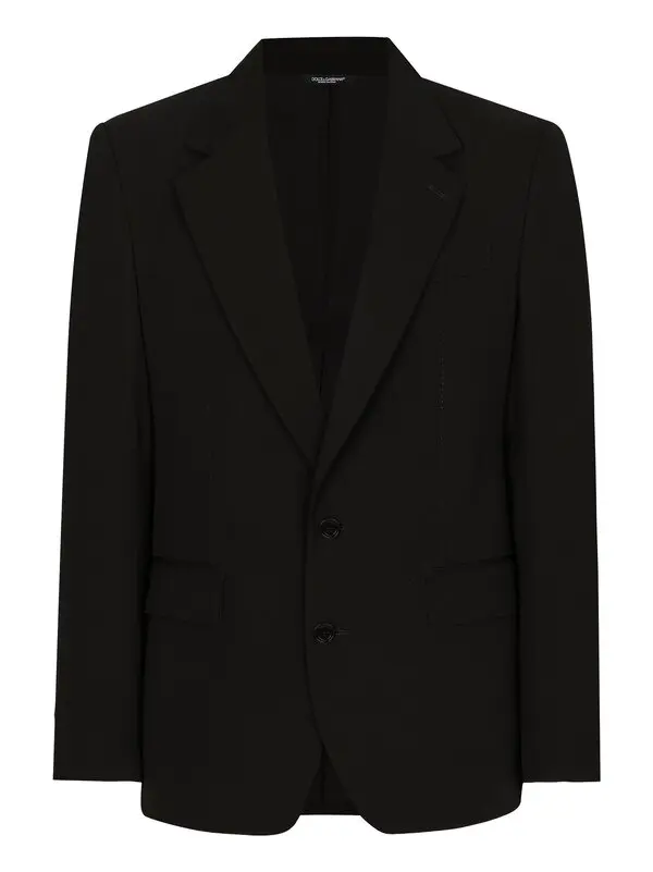 Dolce & Gabbana Wool Twill Double-breasted Jacket - Black