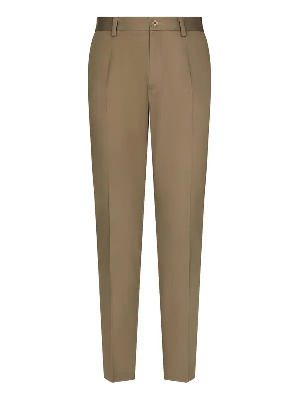 Dolce & Gabbana Stretch Gabardine Trousers - Beige