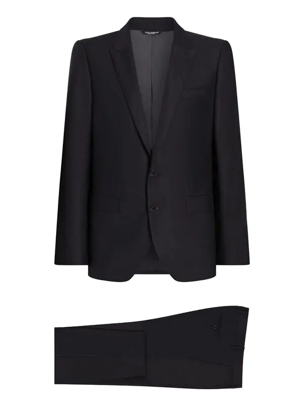Dolce & Gabbana Single-breasted Suit In Wool And Silk - Blue