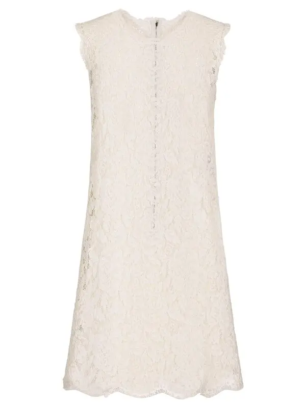 Dolce & Gabbana Lace Dress With Floral Pattern - White