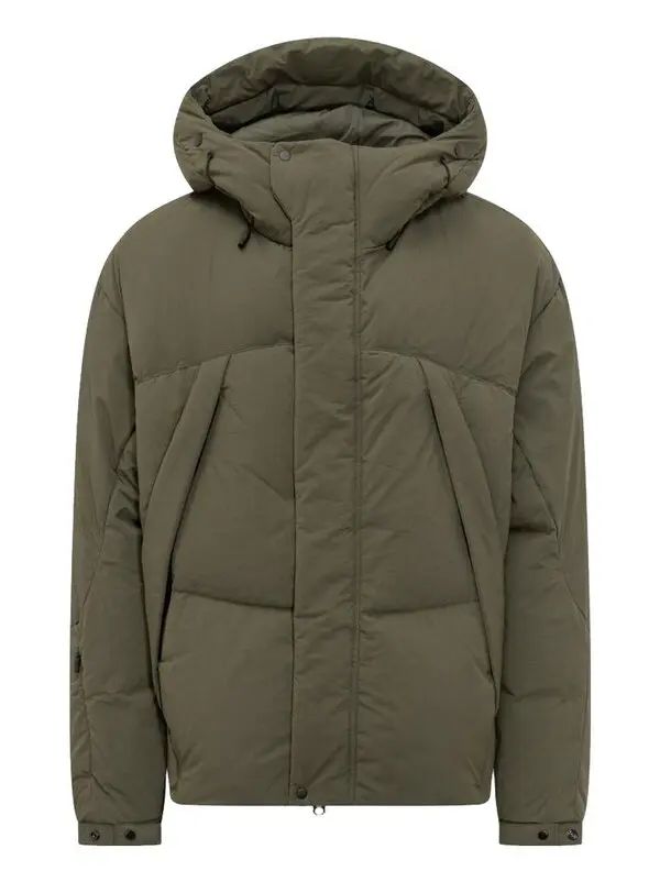 JG1 Yves Salomon Hooded Down Jacket - Green