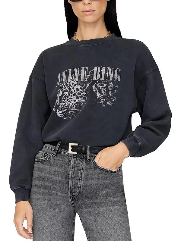 ANINE BING Spencer Sweatshirt - Washed Black