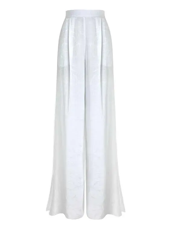Vilebrequin Jacquard Silk Crêpe Pants - White