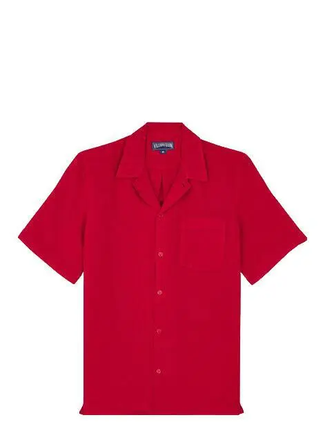 Vilebrequin Bowling Linen Shirt Solid Shirt Charli - Red