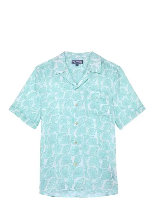 Vilebrequin Bowling Linen Shirt Seashells Shirt Charli - White