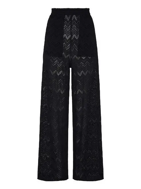 Vilebrequin Wide Leg Mesh Pants - Black