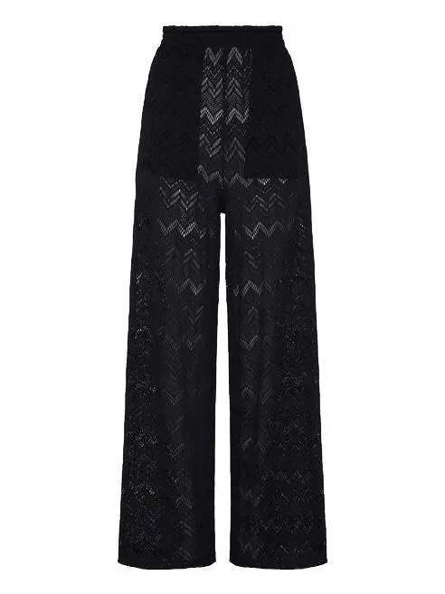Vilebrequin Wide Leg Mesh Pants - Black